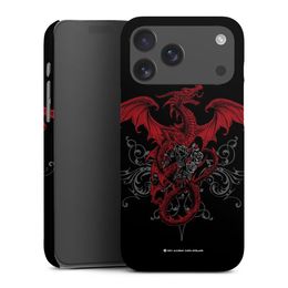 DeinDesign iPhone 17 Pro Max Handy Premium Case Smartphone Handyh&uuml;lle Schutzh&uuml;lle gl&auml;nzend Red Dragon Gothic Premium Case