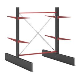 Kragarmregal Attillo schwer, doppelseitig, HxB 2500 x 2000 mm, Kragarm 1000 mm, Grundregal kaiserkraft