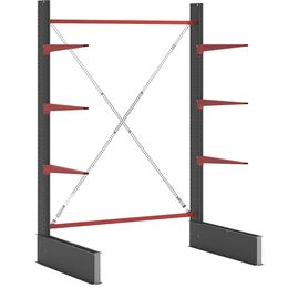 Kragarmregal Attillo schwer, einseitig, HxB 3000 x 2000 mm, Kragarm 1000 mm, Grundregal kaiserkraft