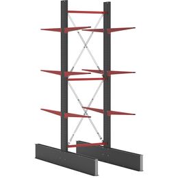 Kragarmregal Attillo schwer, doppelseitig, HxB 3500 x 1000 mm, Kragarm 1000 mm, Grundregal kaiserkraft