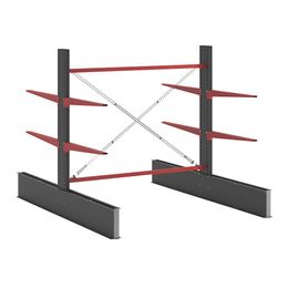 Kragarmregal Attillo schwer, doppelseitig, HxB 2000 x 2000 mm, Kragarm 1000 mm, Grundregal kaiserkraft