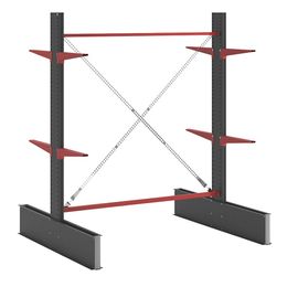 Kragarmregal Attillo schwer, doppelseitig, HxB 2500 x 2000 mm, Kragarm 600 mm, Grundregal kaiserkraft