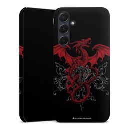 DeinDesign Galaxy A55 5G Handy Premium Case Smartphone Handyh&uuml;lle Schutzh&uuml;lle matt Red Dragon Gothic Premium Case