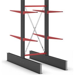 Kragarmregal Attillo schwer, doppelseitig, HxB 2500 x 1000 mm, Kragarm 1000 mm, Grundregal kaiserkraft