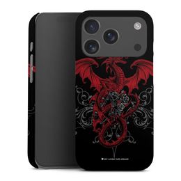 DeinDesign iPhone 17 Pro Handy Premium Case Smartphone Handyh&uuml;lle Schutzh&uuml;lle matt Red Dragon Gothic Premium Case