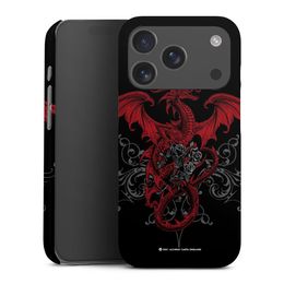 DeinDesign iPhone 17 Pro Handy Premium Case Smartphone Handyh&uuml;lle Schutzh&uuml;lle gl&auml;nzend Red Dragon Gothic Premium Case