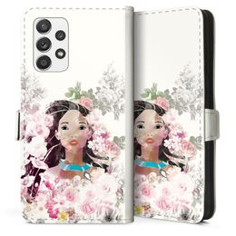 DeinDesign Galaxy A52s 5G Handy Klapph&uuml;lle Handyh&uuml;lle aus Kunst Leder wei&szlig; Flip Case Disney Pocahontas Official Licensed Product Sideflip mit Lasche