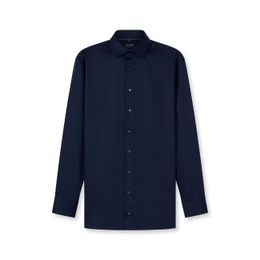 Businesshemd OLYMP "OLYMP Luxor, modern fit, Global Kent", Herren, Gr. 38, Normaler Arm, kobalt, 100% Baumwolle, Hemden