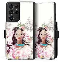 DeinDesign Galaxy S21 Ultra 5G Handy Klapph&uuml;lle Handyh&uuml;lle aus Kunst Leder schwarz Flip Case Disney Pocahontas Official Licensed Product Sideflip mit Lasche