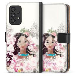 DeinDesign Galaxy A53 5G Handy Klapph&uuml;lle Handyh&uuml;lle aus Kunst Leder schwarz Flip Case Pocahontas Official Licensed Product Disney Sideflip mit langer Lasche