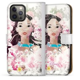 DeinDesign iPhone 12 Pro Max Handy Klapph&uuml;lle Handyh&uuml;lle aus Kunst Leder wei&szlig; Flip Case Disney Pocahontas Official Licensed Product Sideflip mit Lasche