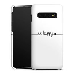 DeinDesign Galaxy S10 Handy Premium Case Smartphone Handyh&uuml;lle Schutzh&uuml;lle gl&auml;nzend Statement Happiness Sayings Premium Case
