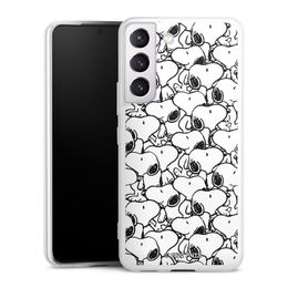 DeinDesign Galaxy S22 Handy Slim Case Silikon Handyh&uuml;lle transparent H&uuml;lle extra d&uuml;nn Peanuts Snoopy Muster Silikon Slim Case