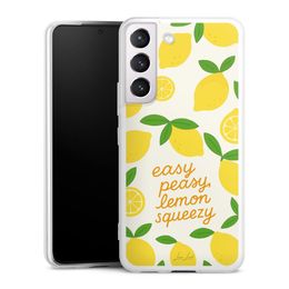 DeinDesign Galaxy S22 Handy Slim Case Silikon Handyh&uuml;lle transparent H&uuml;lle extra d&uuml;nn Spruch Statement Lemon Silikon Slim Case