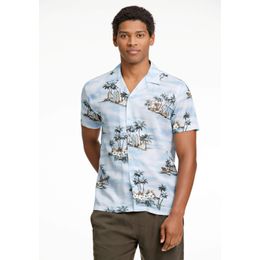 Kurzarmhemd LINDBERGH "Freizeithemd (Kurzarm) Relaxed Fit", Herren, Gr. L, Normalgr&ouml;&szlig;en, blau (lt blau), Obermaterial: 100% Lyocell, Hemden