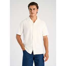 Kurzarmhemd LINDBERGH "Freizeithemd (Kurzarm) Relaxed Fit", Herren, Gr. L, Normalgr&ouml;&szlig;en, sanftes wei&szlig;, Obermaterial: 80% Baumwolle, 20% Polyester, Hemden