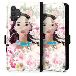 DeinDesign Galaxy A32 5G Handy Klapph&uuml;lle Handyh&uuml;lle aus Kunst Leder schwarz Flip Case Disney Official Licensed Product Pocahontas Sideflip mit langer Lasche
