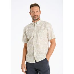 Kurzarmhemd Bison "Freizeithemd (Kurzarm) Regular Fit", Herren, Gr. L, Normalgr&ouml;&szlig;en, beige (sand), Obermaterial: 100% Baumwolle, Hemden