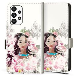 DeinDesign Galaxy A53 5G Handy Klapph&uuml;lle Handyh&uuml;lle aus Kunst Leder wei&szlig; Flip Case Pocahontas Official Licensed Product Disney Sideflip mit Lasche