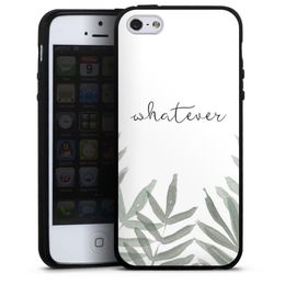 DeinDesign iPhone SE (2016-2019) Handy Silikon H&uuml;lle Case schwarz Handyh&uuml;lle Jungle Palm Tree Water Colour