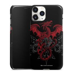 DeinDesign iPhone 11 Pro Handy Premium Case Smartphone Handyh&uuml;lle Schutzh&uuml;lle gl&auml;nzend Dragon Red Gothic Premium Case