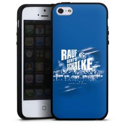 DeinDesign iPhone SE (2016-2019) Handy Silikon H&uuml;lle Case schwarz Handyh&uuml;lle Ascent Fc Schalke 04 Official Licensed Product