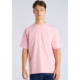 Kurzarmshirt LINDBERGH "T-Shirt (Kurzarm) Oversize Fit", Herren, Gr. L, fresh pink, Obermaterial: 100% Baumwolle, unifarben, oversize, Rundhals, Shirts
