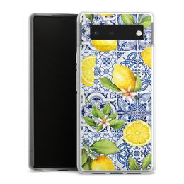 DeinDesign Google Pixel 6 Handy Silikon H&uuml;lle Case transparent Handyh&uuml;lle Muster Greece Lemon Silikon Case