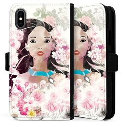 DeinDesign iPhone X Handy Klapph&uuml;lle Handyh&uuml;lle aus Kunst Leder schwarz Flip Case Disney Pocahontas Official Licensed Product Sideflip mit langer Lasche