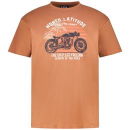 Herren Gro&szlig;e Gr&ouml;&szlig;en | North T-Shirt mit Motiv-Print Farbe rost Gr&ouml;&szlig;e: 7XL
