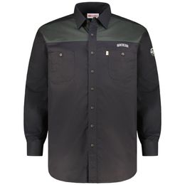 Herren Gro&szlig;e Gr&ouml;&szlig;en | Kamro Freizeithemd im Colorblock-Design Farbe schwarz Gr&ouml;&szlig;e: 4XL