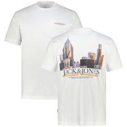 Jack & Jones Herren Gro&szlig;e Gr&ouml;&szlig;en | Jack&Jones T-Shirt mit Print auf Vorder-und R&uuml;ckseite Farbe wei&szlig; Gr&ouml;&szlig;e: 3XL