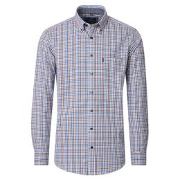 Langarmhemd Casamoda "Casamoda Freizeithemd extra langer Arm 72cm kariert", Herren, Gr. L, Normalgr&ouml;&szlig;en, blau, 100% Baumwolle, kariert, l&auml;ssig geschnitten, Hemden