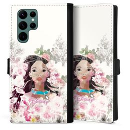 DeinDesign Galaxy S22 Ultra Handy Klapph&uuml;lle Handyh&uuml;lle aus Kunst Leder schwarz Flip Case Disney Pocahontas Official Licensed Product Sideflip mit langer Lasche