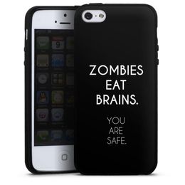 DeinDesign iPhone SE (2016-2019) Handy Silikon H&uuml;lle Case schwarz Handyh&uuml;lle Statement Funny Zombie