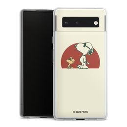 DeinDesign Google Pixel 6 Handy Silikon H&uuml;lle Case transparent Handyh&uuml;lle Snoopy Kindheit Official Licensed Product Silikon Case