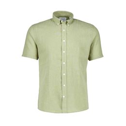 Leinenhemd LINDBERGH "Leinenhemd (Kurzarm) Relaxed Fit", Herren, Gr. L, Normalgr&ouml;&szlig;en, olive stone, Obermaterial: 55% Leinen, 45% Baumwolle, Hemden
