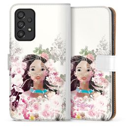 DeinDesign Galaxy A33 5G Handy Klapph&uuml;lle Handyh&uuml;lle aus Kunst Leder wei&szlig; Flip Case Disney Official Licensed Product Pocahontas Sideflip mit Lasche