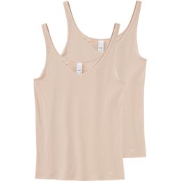 Unterhemd Speidel "Softfeeling", Damen, Gr. 38, N-Gr, beige (natur), Obermaterial: 46% Baumwolle, 46% Modal, 8% Elasthan, unifarben, k&ouml;rpernah, V-Ausschnitt, Unterhemden Unterhemd, basic, eng, V-Ausschnitt, weich, elastisch, atmungsaktiv, Baumwollmix