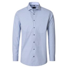 Businesshemd Venti "Venti Businesshemd Print", Herren, Gr. 39, Normalgr&ouml;&szlig;en, blau, 100% Baumwolle, bedruckt, schmal, Hemden