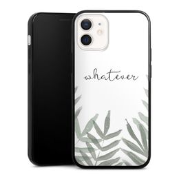 DeinDesign iPhone 12 mini Handy Slim Case extra d&uuml;nn Silikon Handyh&uuml;lle schwarz H&uuml;lle Water Colour Jungle Palm Tree Silikon Slim Case