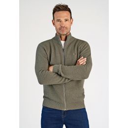 Cardigan Bison "Cardigan Comfort Fit", Herren, Gr. L, army, Obermaterial: 70% Baumwolle, 30% Polyester, unifarben, Strickjacken