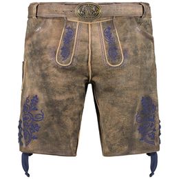 Herren Gro&szlig;e Gr&ouml;&szlig;en | Maddox Lederhose mit Stickereien und G&uuml;rtel Farbe braun Gr&ouml;&szlig;e: 68