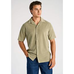 Kurzarmhemd LINDBERGH "Freizeithemd (Kurzarm) Relaxed Fit", Herren, Gr. L, Normalgr&ouml;&szlig;en, dusty olive, Obermaterial: 80% Baumwolle, 20% Polyester, Hemden