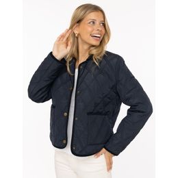 Steppjacke Zwillingsherz "Classic", Damen, Gr. L, marine, Steppware, Obermaterial: 100% Polyester, unifarben, h&uuml;ftbedeckend, ohne Ausschnitt, eingefasste Kante, Jacken Steppjacke, Kordkragen, Knopfleiste und Taschen
