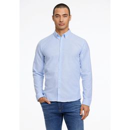 Businesshemd LINDBERGH "Oxford-Hemd (Langarm) Slim Fit", Herren, Gr. XL, Normalgr&ouml;&szlig;en, blau (lt blau mix), Obermaterial: 97% Baumwolle, 3% Elasthan, Hemden