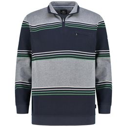 Herren Gro&szlig;e Gr&ouml;&szlig;en | Hajo Sweatshirt mit Streifen Farbe marine Gr&ouml;&szlig;e: 5XL