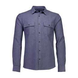 Langarmhemd LINDBERGH "Freizeithemd (Langarm) Relaxed Fit", Herren, Gr. L, Normalgr&ouml;&szlig;en, blau, Obermaterial: 100% Baumwolle, Hemden