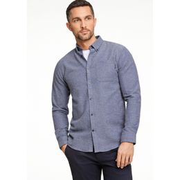 Langarmhemd LINDBERGH "Freizeithemd (Langarm) Relaxed Fit", Herren, Gr. L, Normalgr&ouml;&szlig;en, blau, Obermaterial: 100% Baumwolle, Hemden
