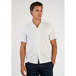 Kurzarmhemd LINDBERGH "Freizeithemd (Kurzarm) Relaxed Fit", Herren, Gr. L, Normalgr&ouml;&szlig;en, ice blau, Obermaterial: 98% Baumwolle, 2% Elasthan, Hemden